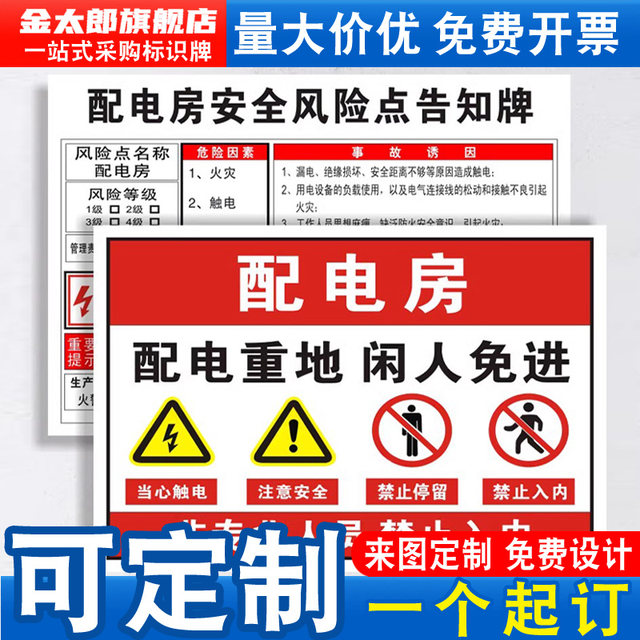 Distribution room box safety signage machine room power distribution ...