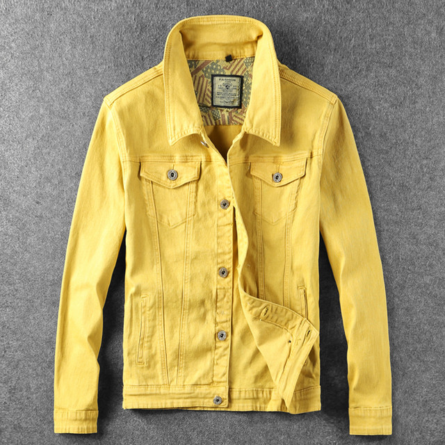 New Trendy Solid Color Denim Jacket for Men, Korean Style Slim Fit Thin ...