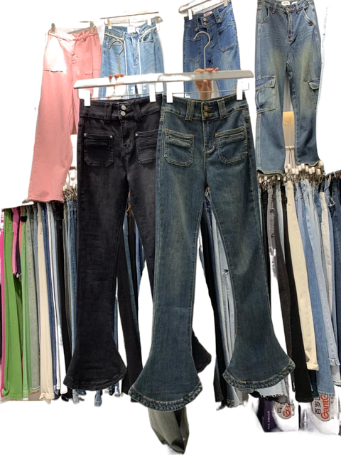 Early autumn new design niche stretch high-waist jeans women's straight ...