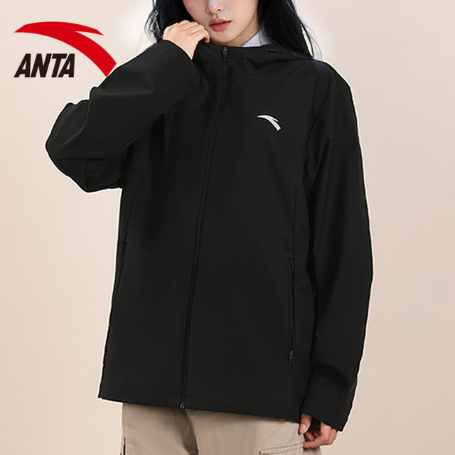 Anta Black Jacket for Women, New Autumn Style, Loose Fit, Large Size ...