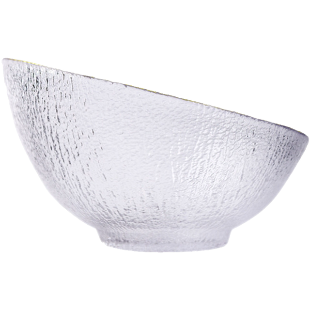 Japanese light luxury glacier pattern gold glass half-moon bowl fruit ...