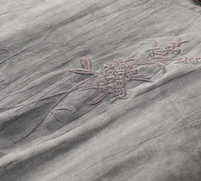 Xi brand high -end wind retro pure hemp dress loose meditation Chinese ...