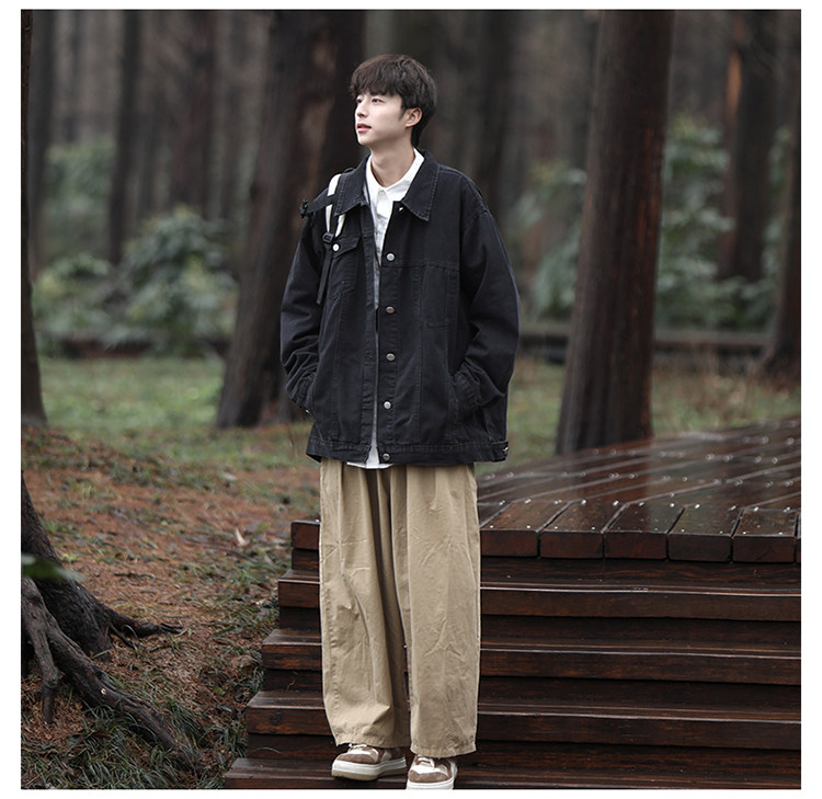 Denim jacket men's spring and summer Japanese style American retro ...