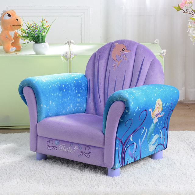 Children's sofa small sofa cute mermaid baby sofa card single princess ...