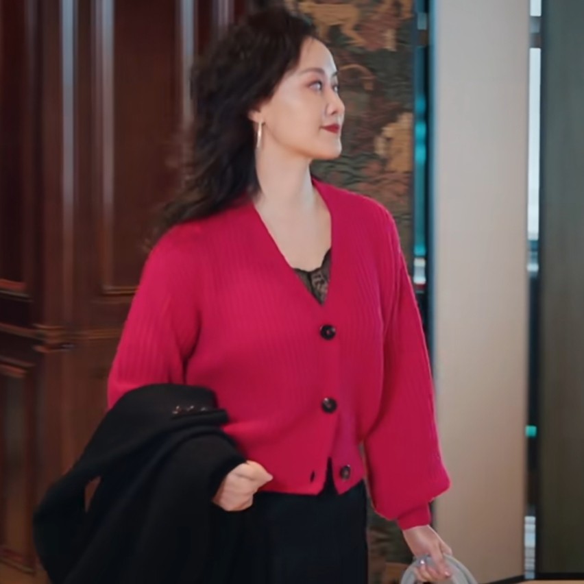 Original Rose Storm Zhao Ziqi and He Yushan Sweater Knitted Jacket V ...