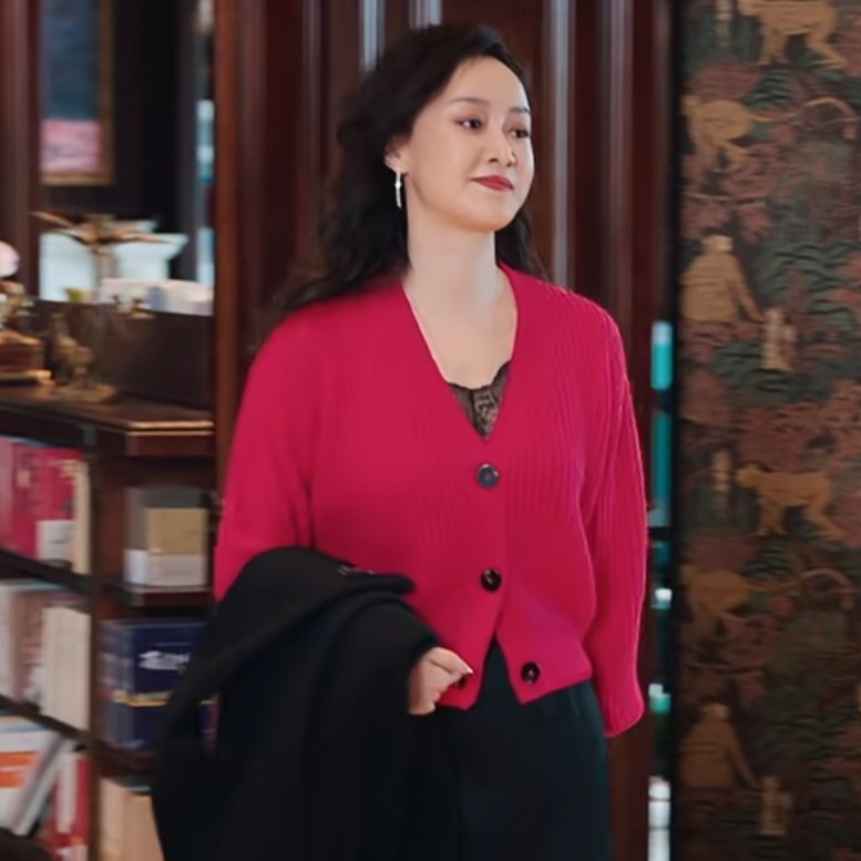 Original Rose Storm Zhao Ziqi and He Yushan Sweater Knitted Jacket V ...