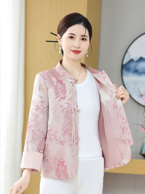 Xiangyun colorful silk Tang suit top, temperament long-sleeved, age ...