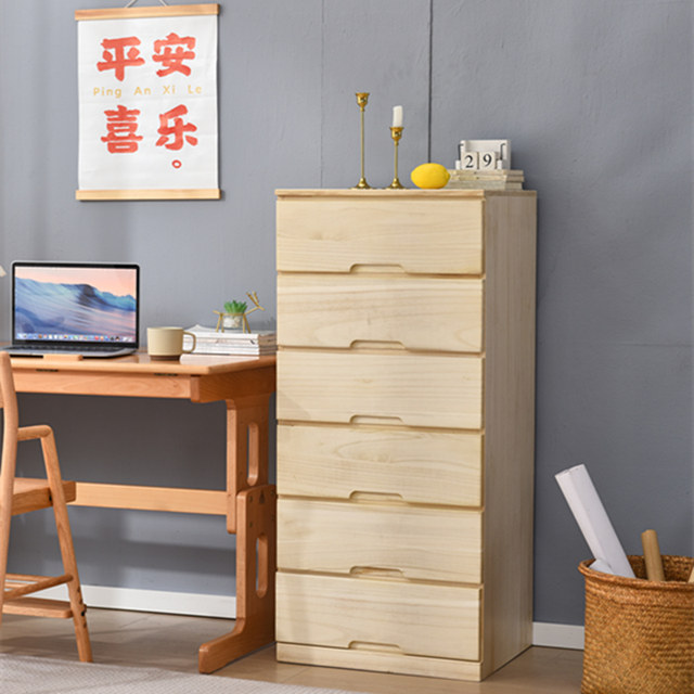 60 deep solid wood multi-layer drawer-type storage cabinet complete ...