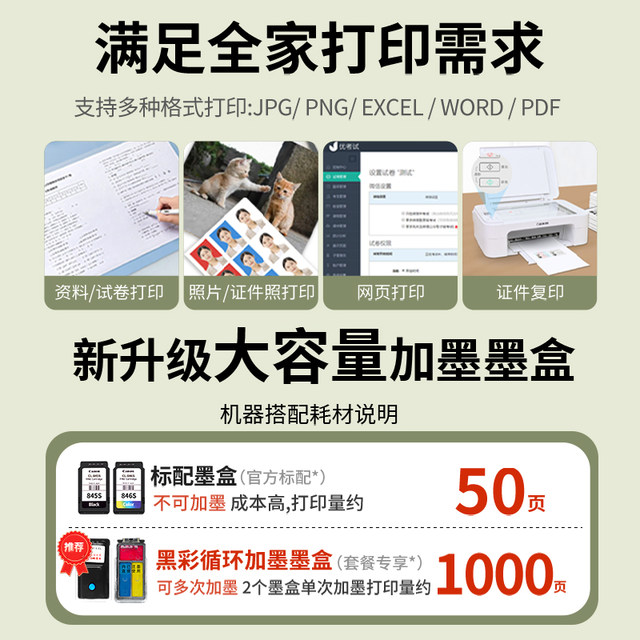 Canon wireless TS3480 printer home small copy all-in-one machine 3380 ...