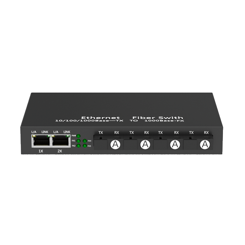 Jinglian Gigabit Single-Mode Optical Fiber Transceiver - 4/2 Ports ...