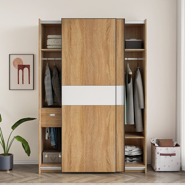 Push-pull two-door wardrobe simple modern 1.6m 1.8m 2m bedroom sliding ...