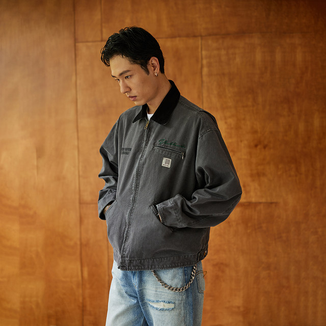 Unblank men's American cleanfit batik washed vintage vintage Detroit J97 jacket coat