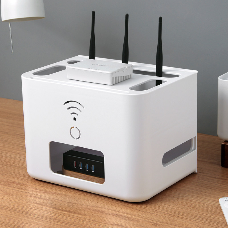 Router Storage Box for Desktop Set-Top Box, WiFi Shielding, Socket Wire ...