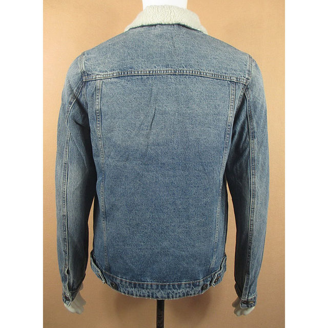 Denim jacket men's size S European version with holes SN nostalgic ...