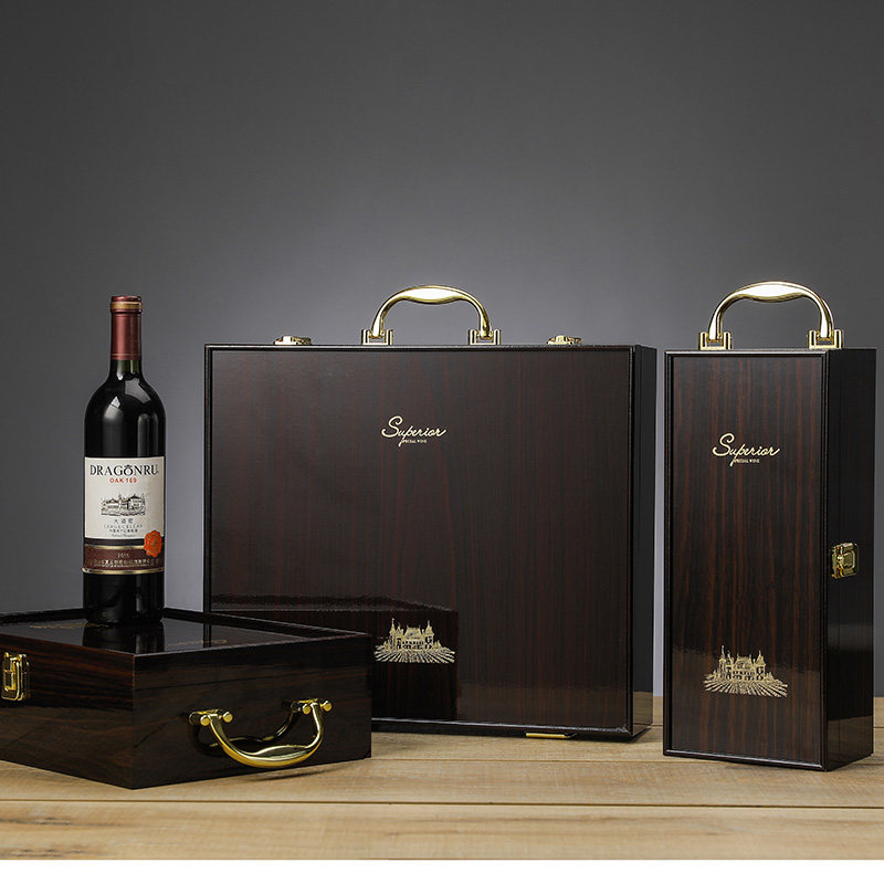 Coffret Cadeau Vin Rouge Roselle - Design Piano, Emballage Vin en Bois ...