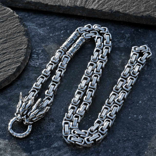 Dragon head Buddha amulet necklace men's personality domineering ...