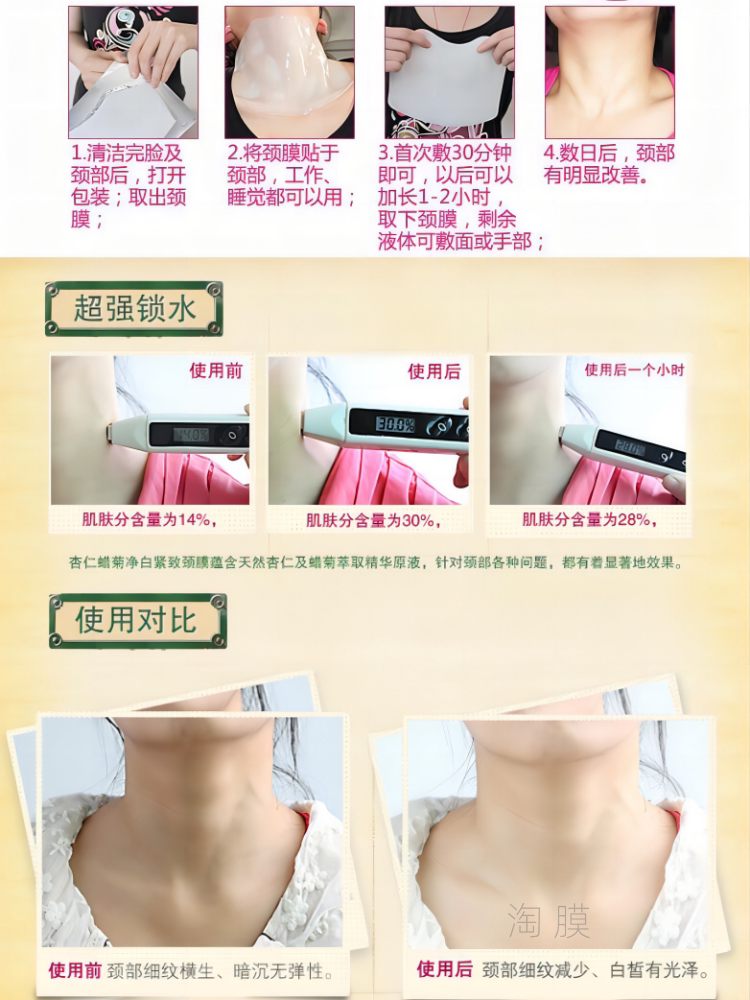 Maschera Collo Idrocollagene Ilisya - 10 Pezzi