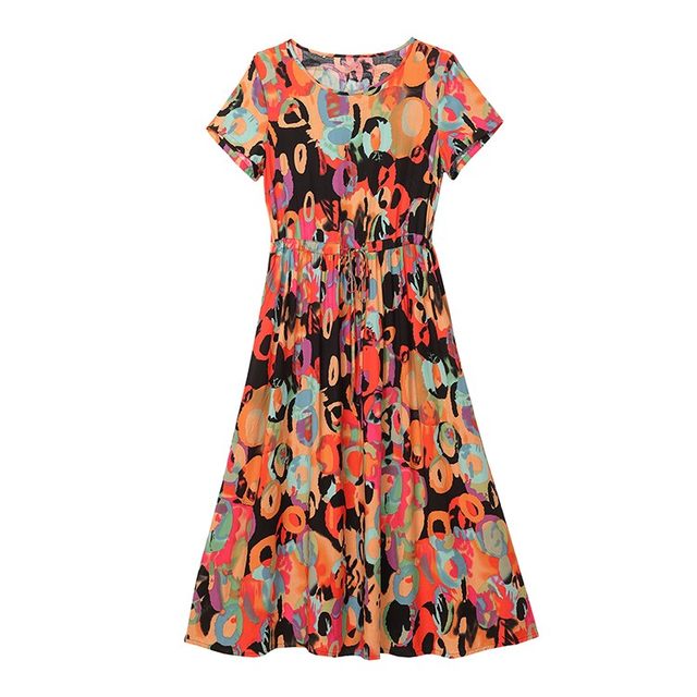 2024 New Broad Lady Shanghai Cotton Silk Dress Women's Summer Mom High ...