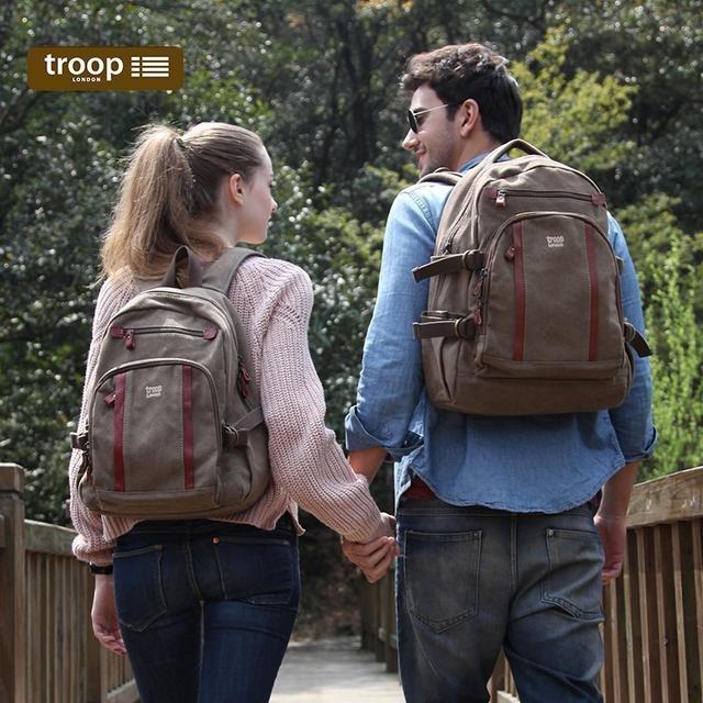 Troop backpack canvas computer men's bag travel casual backpack ...