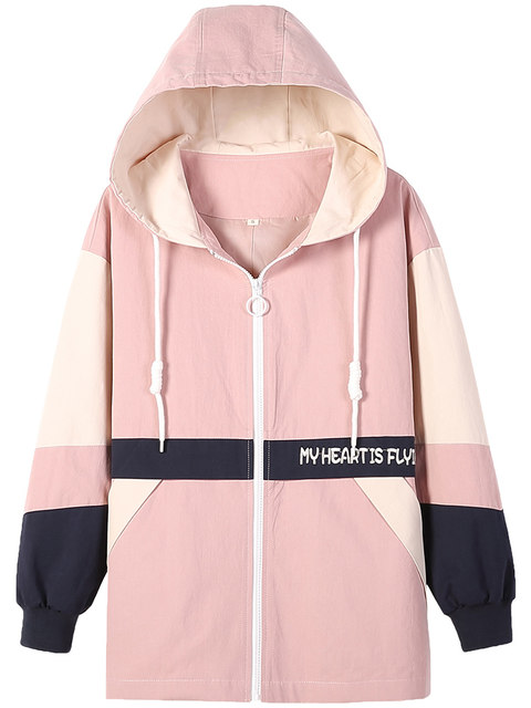 Female students spring top coat junior high school girl windbreaker ...