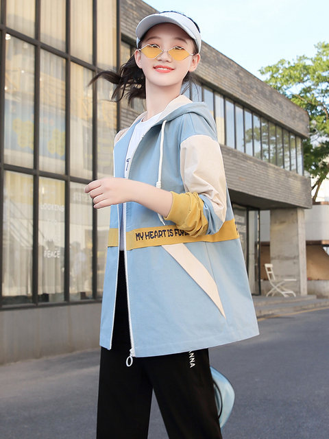 Female students spring top coat junior high school girl windbreaker ...