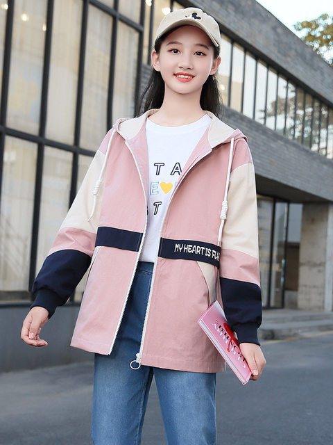 Female students spring top coat junior high school girl windbreaker ...