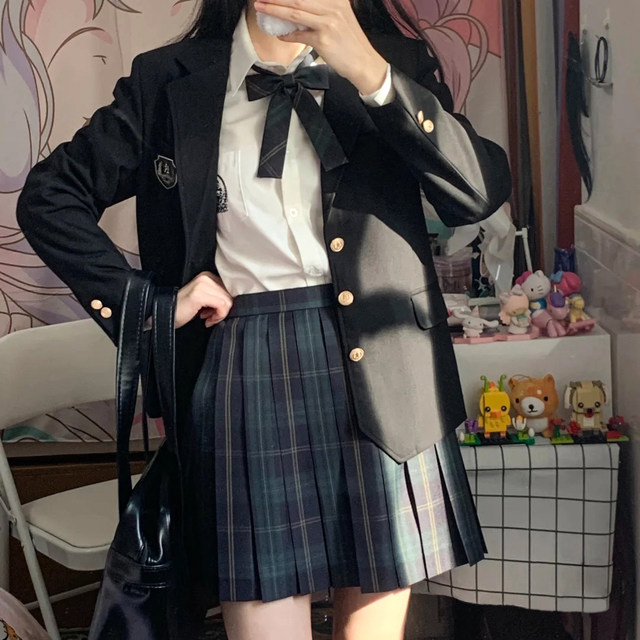 Original JK/DK uniform blazer Chitai black suit badge autumn and winter versatile college style ...