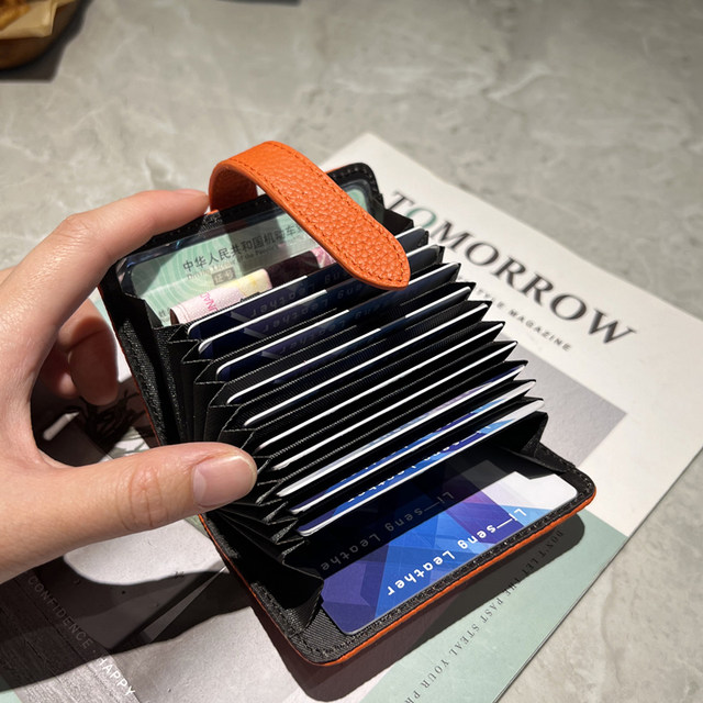 Genuine leather ID card bag female niche design ins net red new togo ...