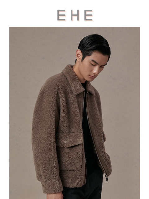 EHE Men's Winter New 100%Wool Fool Coat Two -in Bag Design Warm Warm ...