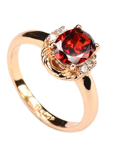 Imitation of natural ruby tourmaline ring fashion yellow crystal ring ...