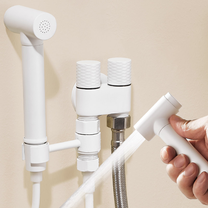 Cream Wind Toilet Flushing Spray Gun - All Copper Bathroom Supercharged ...