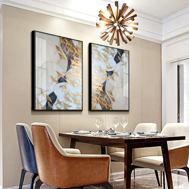 Modern minimalist restaurant decorative painting dining table abstract ...