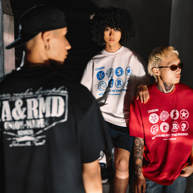 STAXRMD summer SR national trend military medal letter printing loose T-shirt American trendy ...