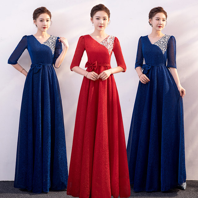 Chorus performance dress for women's long skirt new style adult choir ...