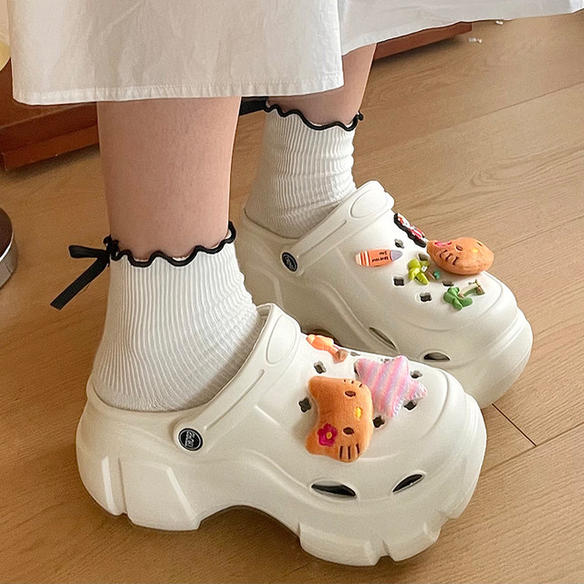 Thick-soled height-increasing Croc Shoes for women summer outer wear ...