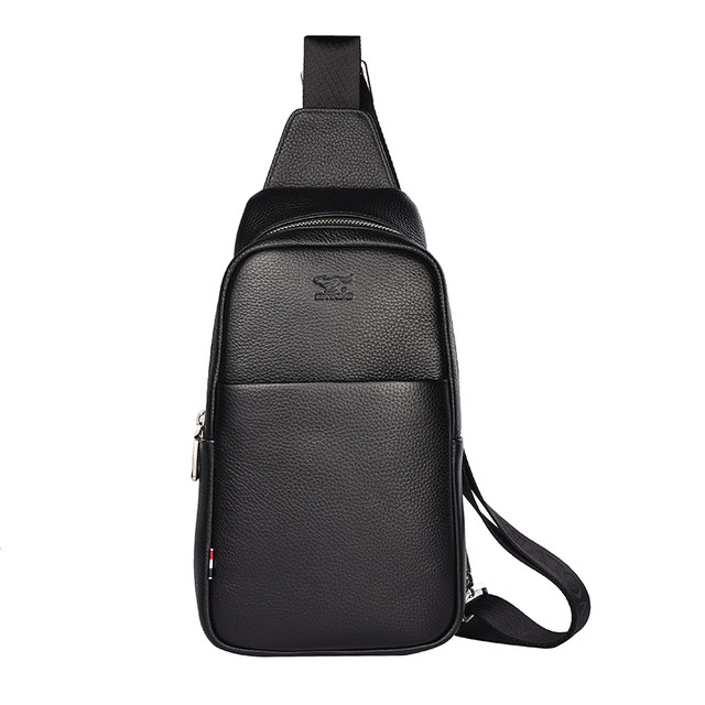 Septwolves Chest Bag First Layer Cowhide Men's Korean Style Casual ...