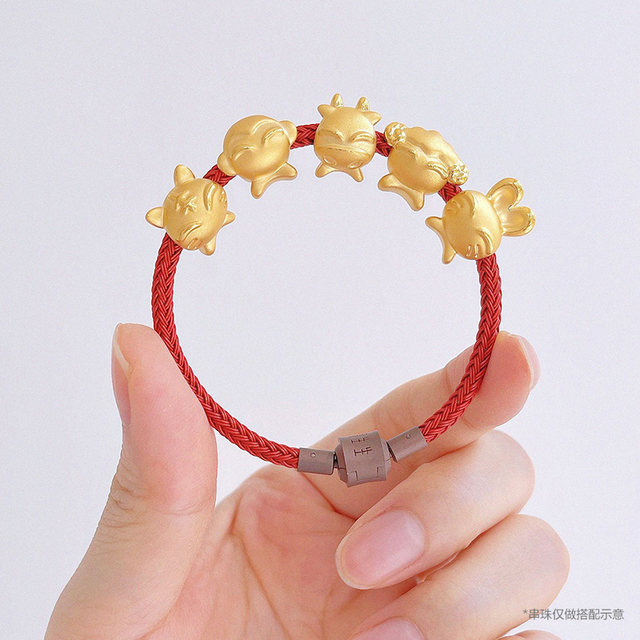 Chow Sang Sang Charme with rope 3mm hand rope string diy transfer bead ...