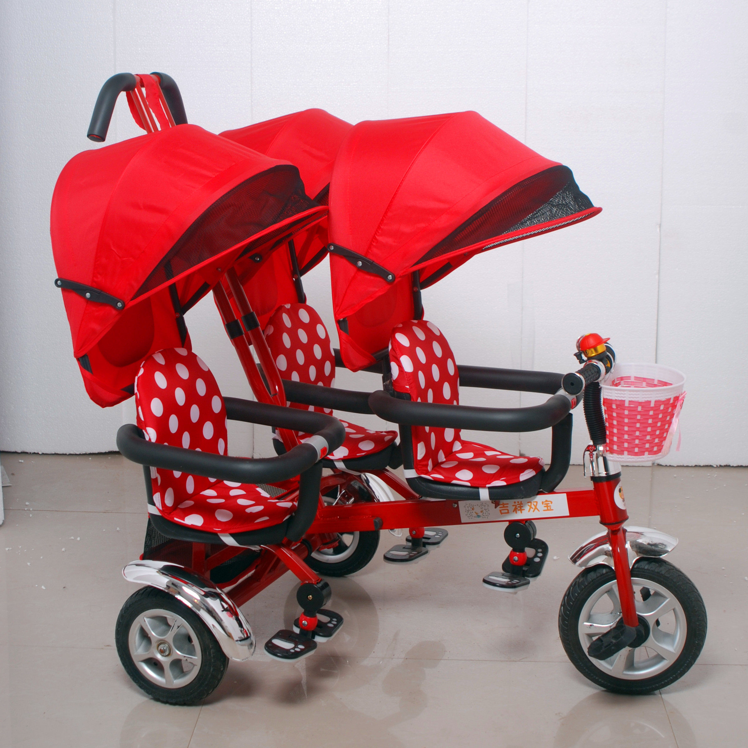 Second-Child Baby Trolley - Double Car Stroller for Triplets and Three ...