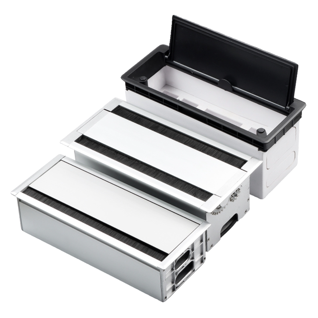 Desk aluminum alloy bristles buffer box cover conference table Hidden embedded 86 socket panel ...