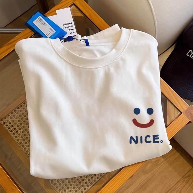 US retro pound cotton 90687 short -sleeved T -shirt female summer Ji Ji ...