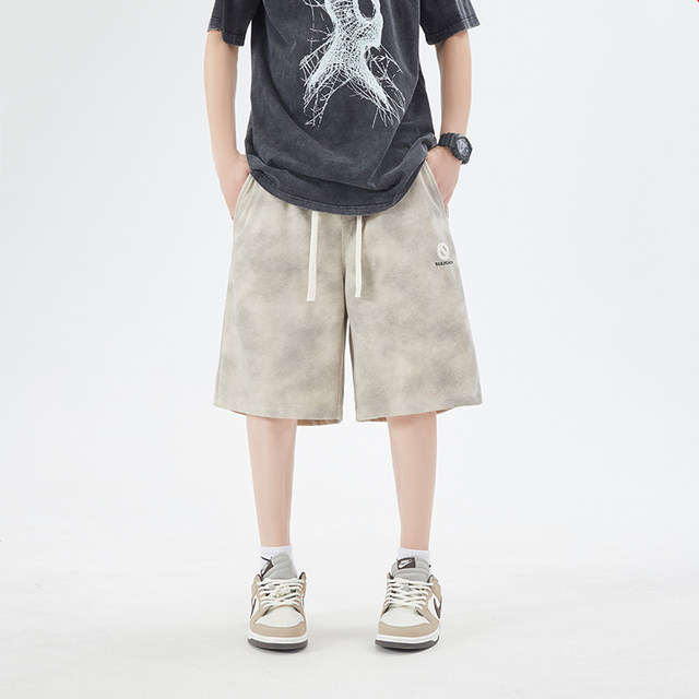 Summer Shorts Men's 2024 New Printed Sports Pants Youth Korean Style ...