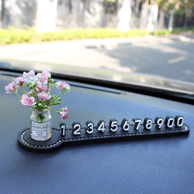 Flower car temporary parking number plate car on board three ...