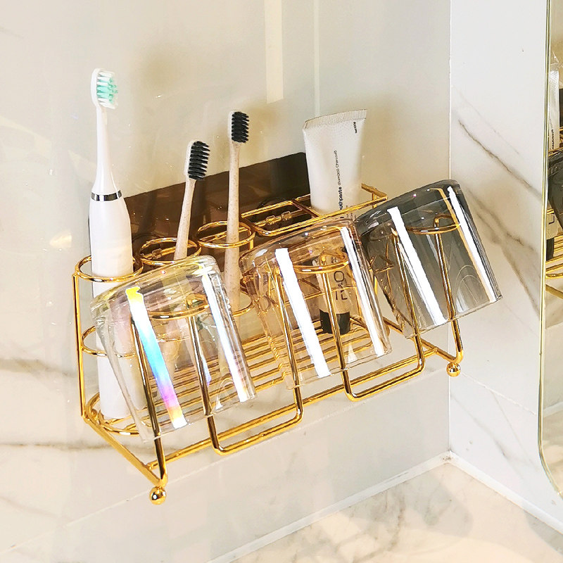 Light Luxury Electric Toothbrush Rack - Wall-Mounted Bathroom Storage