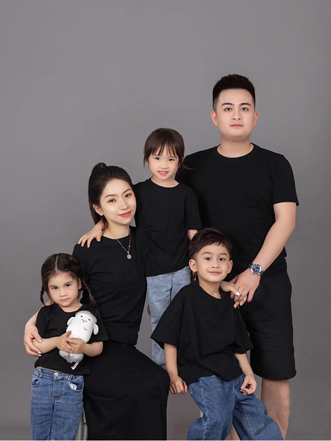 Parent-child clothing white T-shirt family summer baby family photo ...