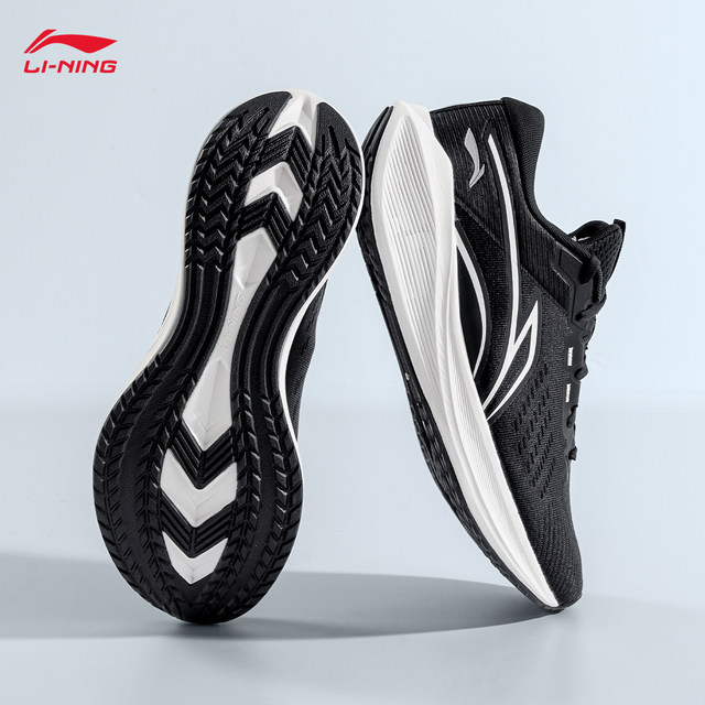 Li Ning men's sneakers 2025 spring new black soft sole running shoes ...