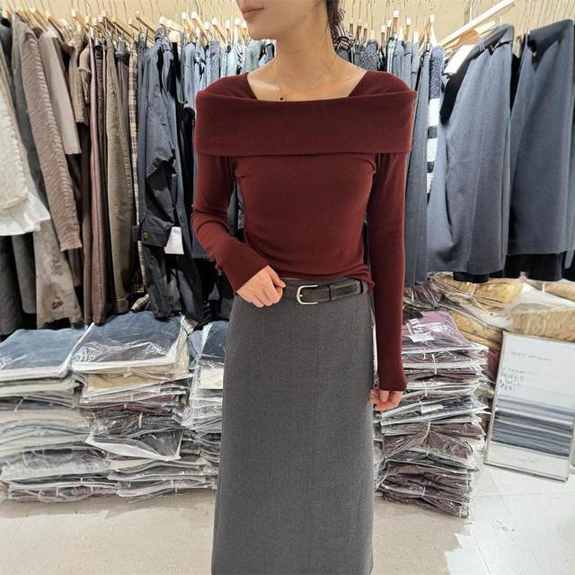 Huawei Ouyi 2024 autumn design niche square collar T-shirt fashion top ...