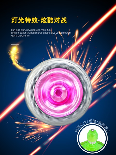 Children's dinosaur gun pull-string luminous battle top nostalgic toy ...