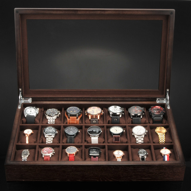 Lili large watch display cabinet wooden watch storage box retro simple ...