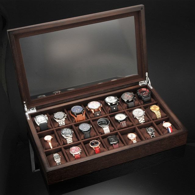 Lili large watch display cabinet wooden watch storage box retro simple ...