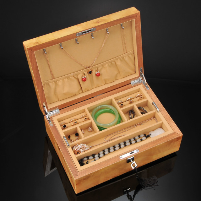 Lili crystal piano paint wooden double-layer jewelry box storage box ...